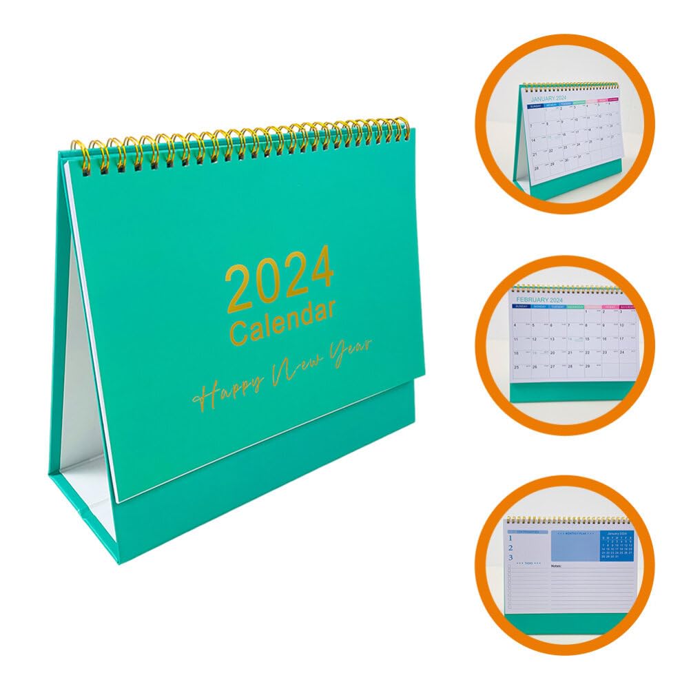 Alipis 2024 Desk Calendar Paper Office Coil Ledger