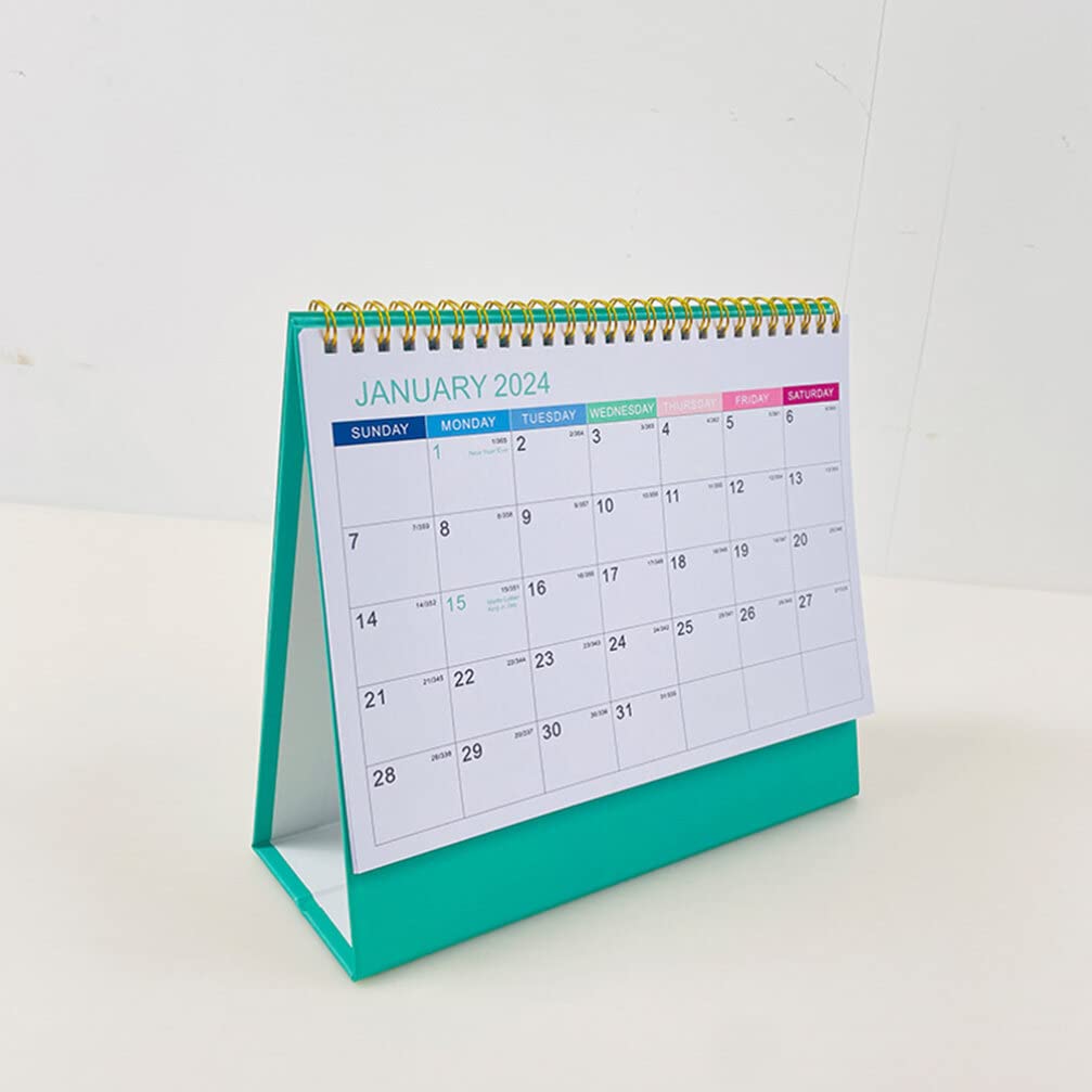 Alipis 2024 Desk Calendar Paper Office Coil Ledger