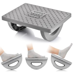 rocking foot rest for under desk at work - foot rest under desk for office use, ergonomic under desk footrest with foot massager feet stand, large size under desk foot rest for office and home