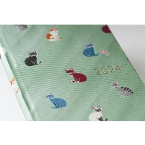 Hobonichi Techo Weeks [English/Tall and Slim Size/January 2024 Start] Bow & Tie: Cats & Me