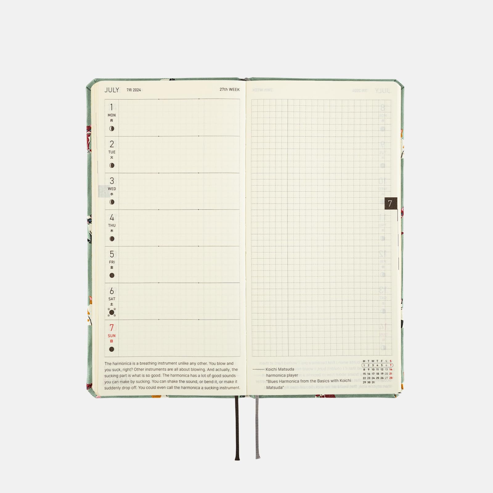 Hobonichi Techo Weeks [English/Tall and Slim Size/January 2024 Start] Bow & Tie: Cats & Me