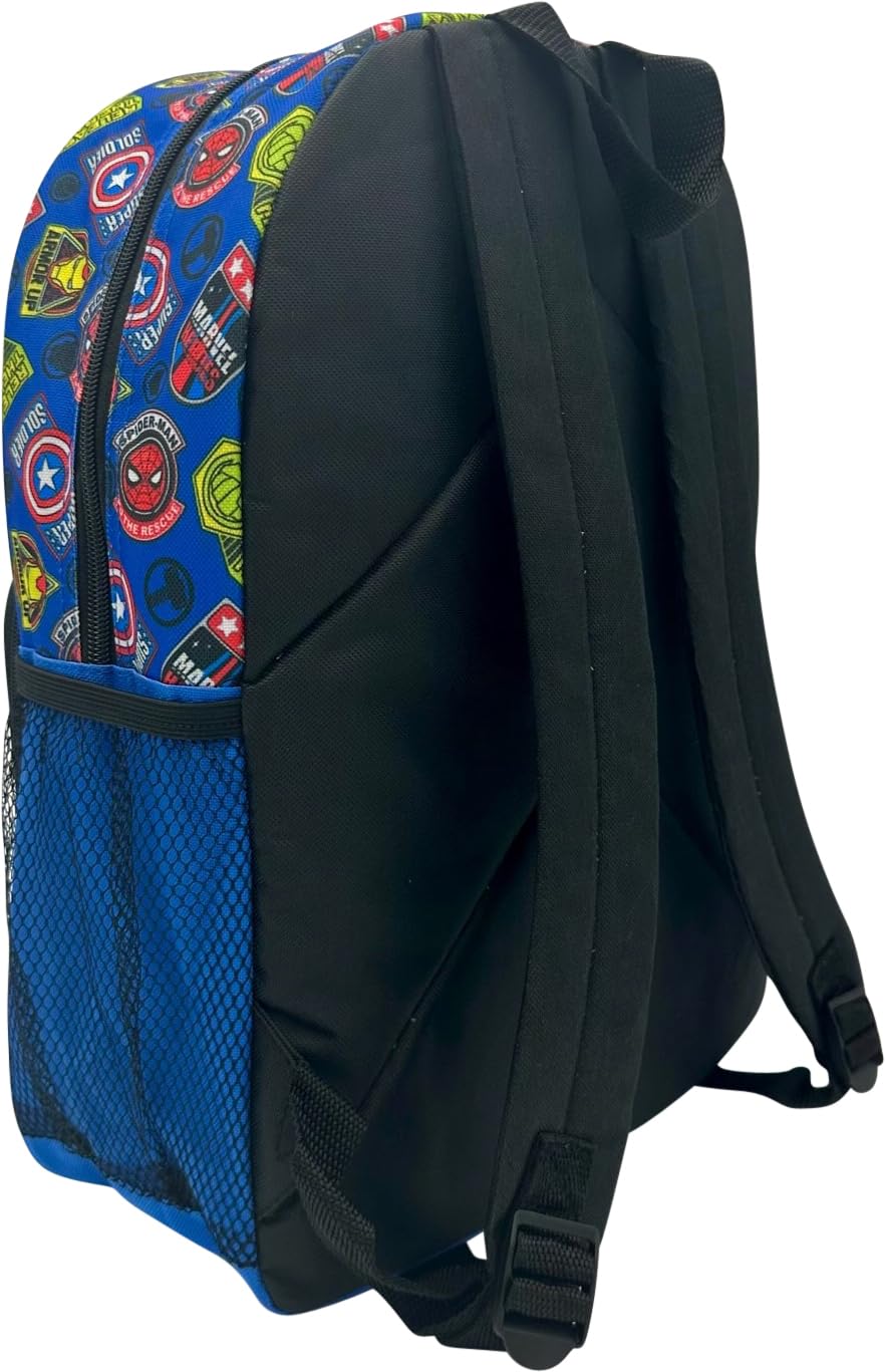 Marvel Superheroes 16" Licensed Cargo School Backpack For Boys (Avengers Black-Blue)