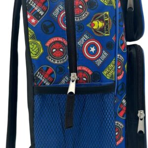 Marvel Superheroes 16" Licensed Cargo School Backpack For Boys (Avengers Black-Blue)