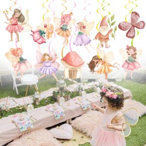 Fairy Party Hanging Swirls Fairy Birthday Party Decorations Fairies Hanging Decor Fairy Garden Swirls Ceiling Streamers for Wonderland Garden Baby Shower Supplies