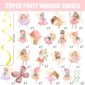 Fairy Party Hanging Swirls Fairy Birthday Party Decorations Fairies Hanging Decor Fairy Garden Swirls Ceiling Streamers for Wonderland Garden Baby Shower Supplies