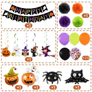 Halloween Party Decorations Halloween Birthday Party Decorations Include Halloween Birthday Banner Halloween Balloon and Halloween Birthday Cake Topper for Halloween First Birthday Decorations