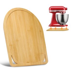 bamboo mixer slider compatible with kitchenaid bowl lift 5-8 qt stand mixer - kitchen countertop storage mover sliding caddy for kitchen aid 5-8 qt mixer, mixer appliance moving tray