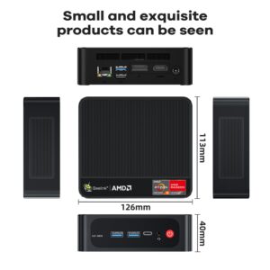 Beelink Mini PC AMD Ryzen 5 5560U(up to 4.0GHz) Mini Computer 16GB DDR4 RAM 500GB M.2 NVMe SSD Mini Desktop 4K@60Hz Triple Display Wifi6/BT5.2/USB3.2 for Office & Home