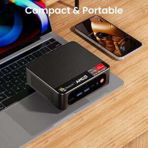 Beelink Mini PC AMD Ryzen 5 5560U(up to 4.0GHz) Mini Computer 16GB DDR4 RAM 500GB M.2 NVMe SSD Mini Desktop 4K@60Hz Triple Display Wifi6/BT5.2/USB3.2 for Office & Home