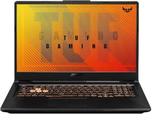 asus tuf gaming laptop, amd 6-core ryzen 5 4600h, 17.3" fhd 144hz ips display, nvidia geforce gtx 1650, 32gb ddr4 1tb ssd, single-zone rgb backlit keyboard, wi-fi, usb-c, rj-45, win11 pro