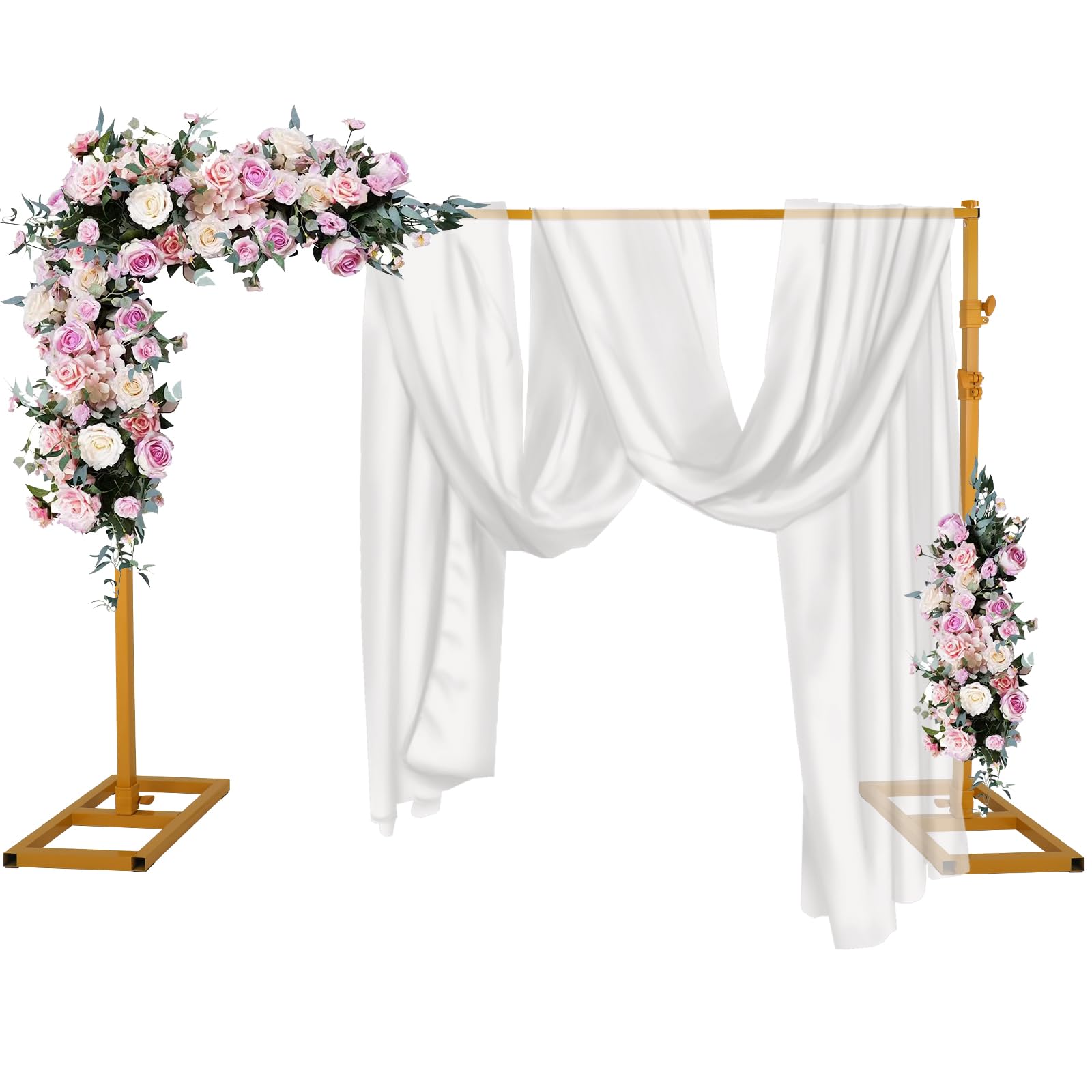 ShowMaven 10x10 FT Backdrop Stand, Heavy Duty Pipe and Drape Stand, Adjustable Gold Backdrop Stand for Wedding, Birthday Party, Photography, Photo Video Studio, Christmas Decoration