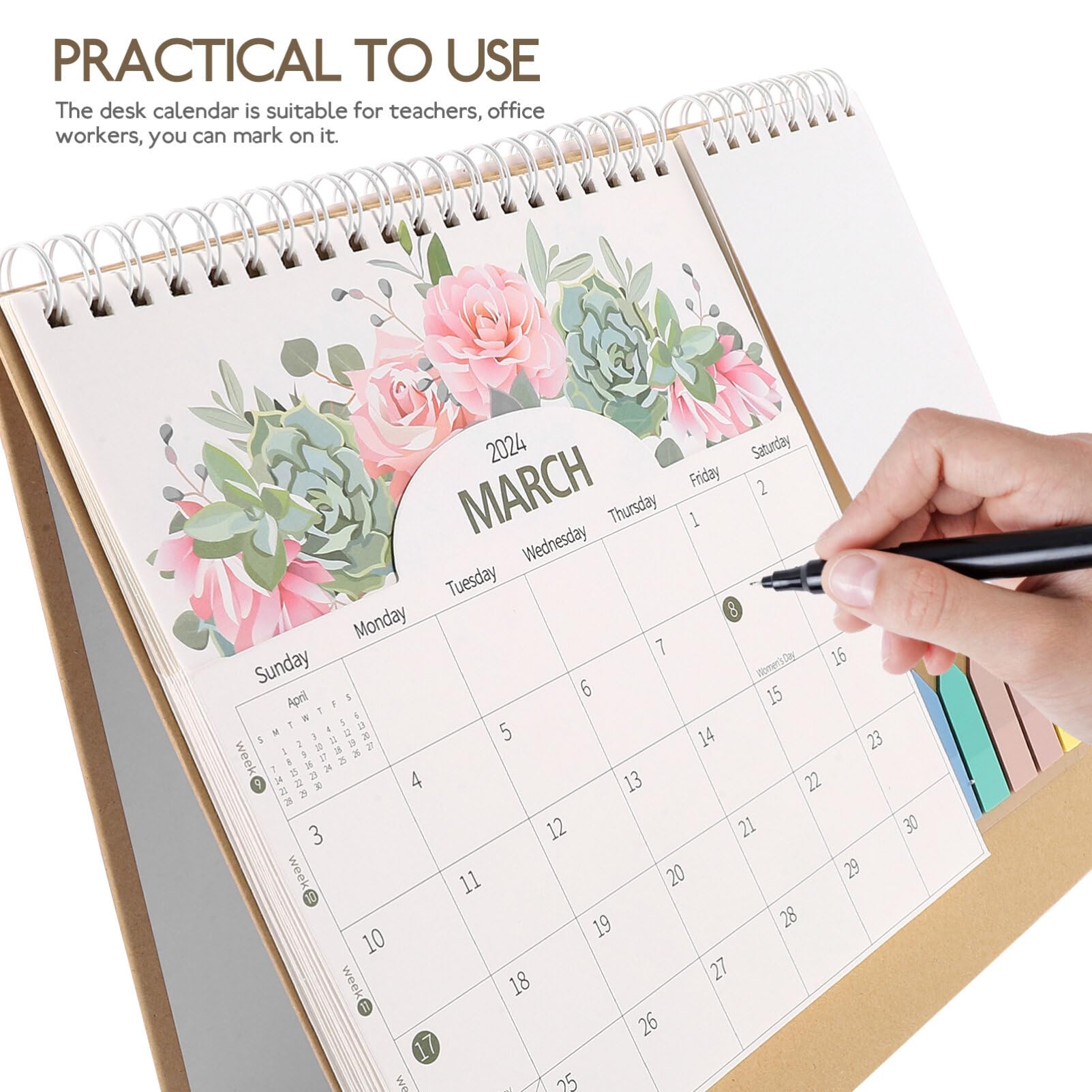 Didiseaon Household Desk Calendar Desk Calendars Desktop Calendar Delicate Month Calendar Noting Month Calendar Standing Desk Calendar Paper Multifunction K03 Decorations Home Accessories