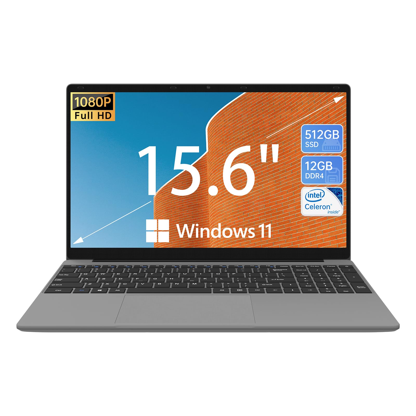 ApoloSign Windows 11 Laptop, 12GB RAM 512GB SSD, Powerful Processor, Pre-Installed OS, Lightweight Design, Professional Support