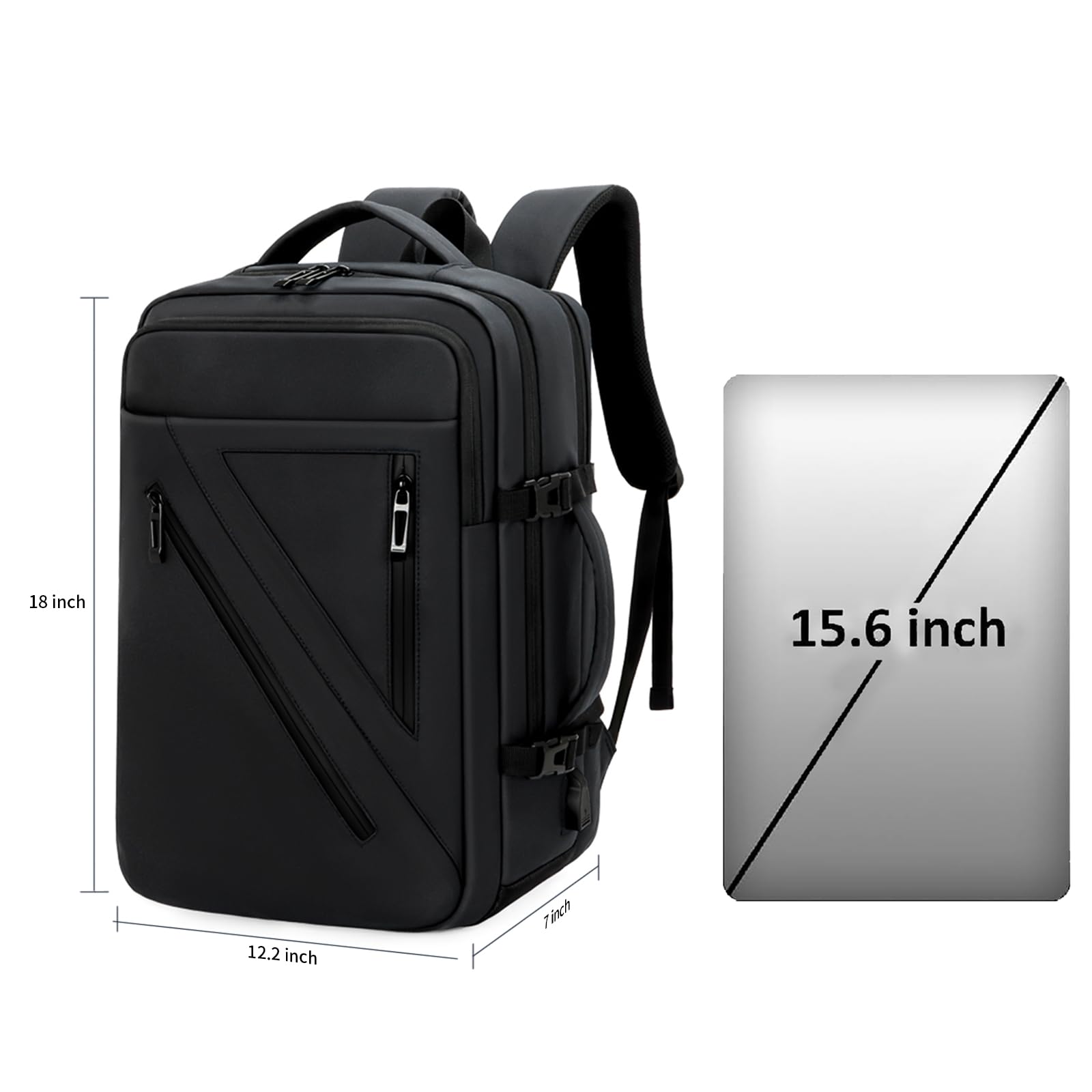 Solim Anti-theft Laptop Backpack,Business Travel Backpack Fit 15.6 Inch Durable Water Resistant Computer Bag with USB Charging Port for Men