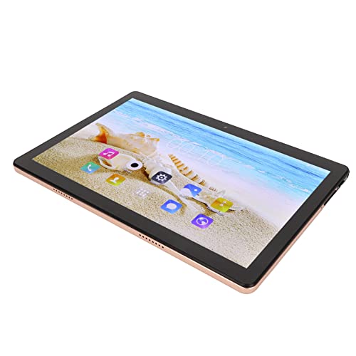 Tablet PC, 100-240V 4G RAM 128G ROM Tablet 10 Inch IPS Screen Octa Core Processor for Home for Travel (Gold)