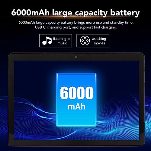 Tablet PC, 100-240V 4G RAM 128G ROM Tablet 10 Inch IPS Screen Octa Core Processor for Home for Travel (Gold)