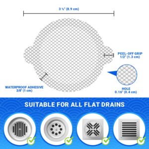 Disposable Shower Drain Hair Catcher - 30 Pack - Flat Mesh Hair Trapper - Waterproof Bathroom Sink Hair Trap Drain Cover