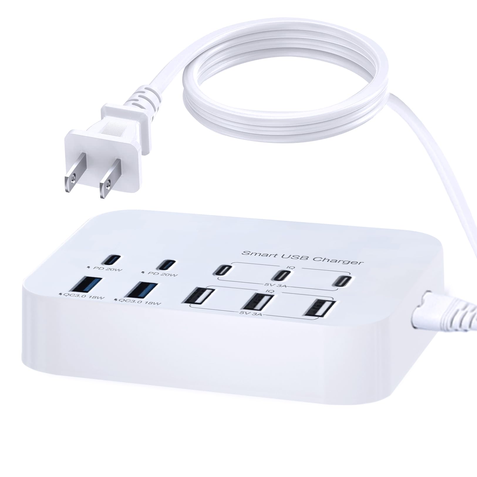 USB C Charging Station, 106W Quick USB C Charger Charging Hub 10 PowerPort for Multiple Devices Fast Charging Power Stock Station for iPhone Tablet Computer