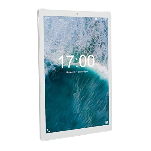 10 Inch Tablet, Silver HD 10 Tablet Octa Core 3 and 64G Memory for Daily for Travel (US Plug)