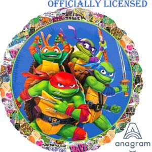 Anagram Licensed Birthday Balloons, Large TMNT Teenage Mutant Ninja Mayhem Turtles Theme Collection, Party Accessory, Multicolor, 8th Birthday