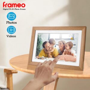 FRAMEO 10.1inch Digital Picture Frame WiFi Smart Digital Photo Frame 1280 * 800 IPS HD Touch Screen, 32GB Memory, auto-Rotate, use “FRAMEO”APP Instantly Shares Photos and Videos-Best Gift