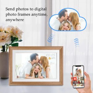 FRAMEO 10.1inch Digital Picture Frame WiFi Smart Digital Photo Frame 1280 * 800 IPS HD Touch Screen, 32GB Memory, auto-Rotate, use “FRAMEO”APP Instantly Shares Photos and Videos-Best Gift