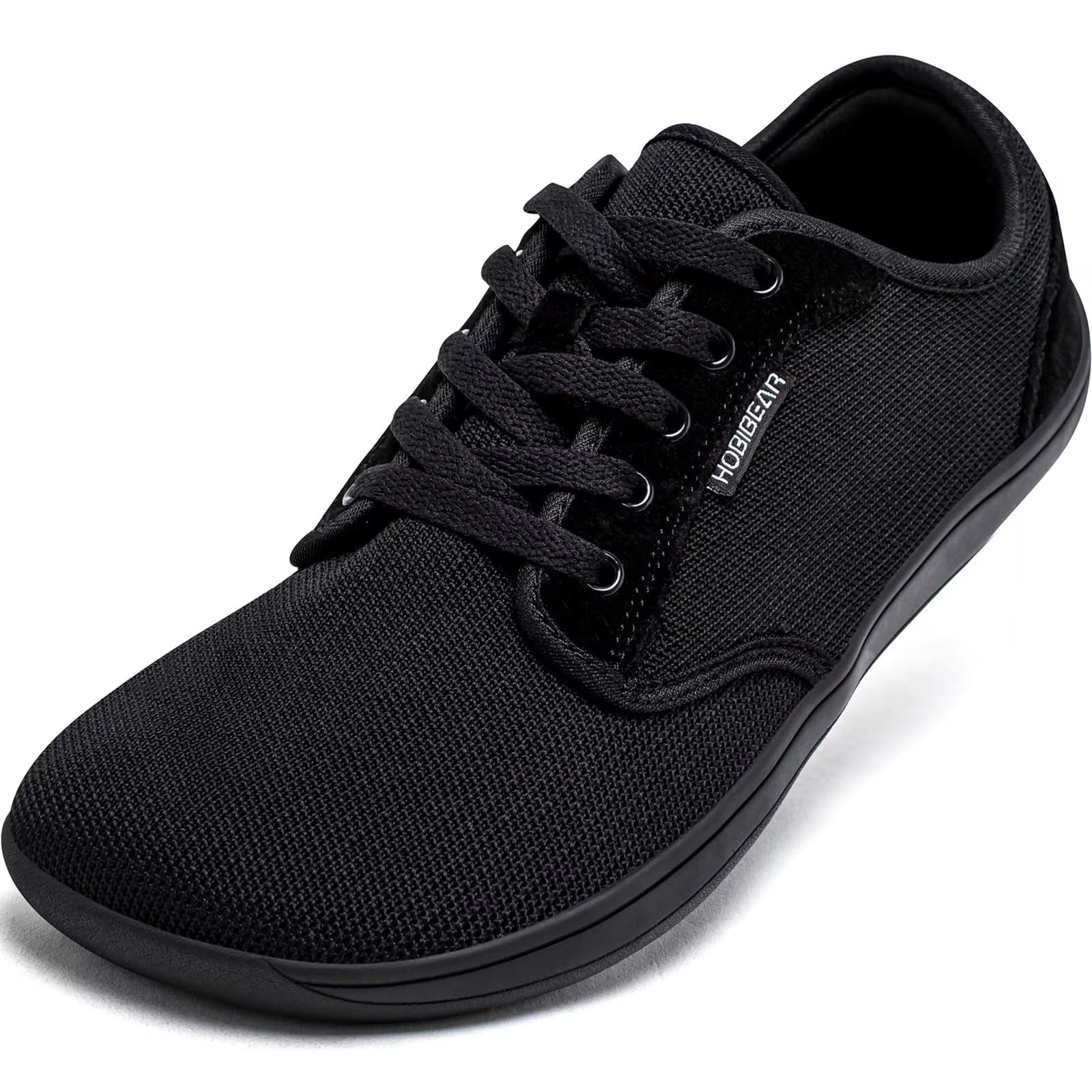 HOBIBEAR Barefoot Minimalist Shoes Womens Mens | Zero Drop | Wide Width Fashion Sneaker Black,Women 8/Men 7