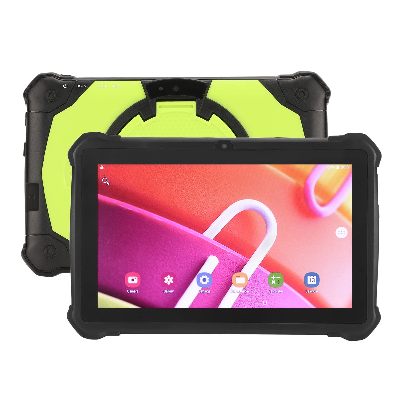 GLOGLOW 7in Tablet, 100 to 240V 5000mAh Rechargeable Rear 8MP Baby Tablet 1960x1080 for Photo Taking (Green)