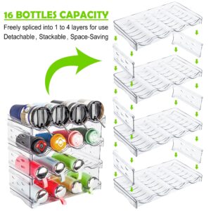 Water Bottle Organizer for Stanley 30 oz Tumbler, Water Bottle Holder for Cabinet, 4 Tier Stackable Water Bottle Storage Rack, Wine Bottle Tumbler Organizer Kitchen Organization - Hold 16 Bottles