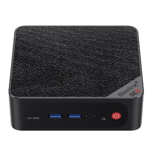 beelink ser5 max mini pc, amd ryzen 7 5800h(8c/16t, up to 4.4ghz) mini computer 16gb ram 500gb m.2 2280 nvme ssd graphics 8cores 2000 mhz wifi6/bt5.2/hdmi+dp+type-c, support 4k triple display