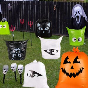 SELPONT igns Halloween Leaf Bags Pumpkin Plastic Lawn and Leaf Bags Decoration - Outdoor Fall Trash Bag Decor Garden Sculpture Outdoor Decoration