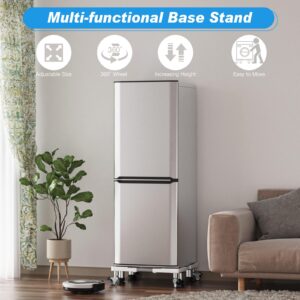 Fridge Stand Mobile Base With 4 Locking Wheels Pedestal, Adjustable Increasing Height Base 4 Strong Feet Heavy Duty Washing Machine Stand Base for Furniture Refrigerator Dryer Stand