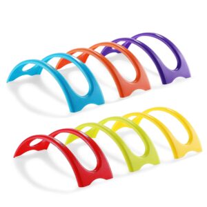 18PCS Individual Taco Holder Stand, MONGSEW Colorful Taco Holders Set of 18, Taco Stands for the individual serving, PP Materials Soft or Hard Taco Shell Holder, Dishwasher & Microwave Safe