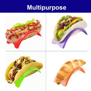 18PCS Individual Taco Holder Stand, MONGSEW Colorful Taco Holders Set of 18, Taco Stands for the individual serving, PP Materials Soft or Hard Taco Shell Holder, Dishwasher & Microwave Safe