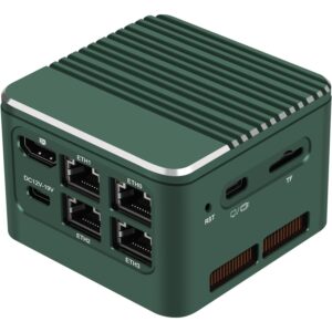 mrroute m1 plus mini pc with n305 processor, 16g ram 256g ssd mini desktop pc, all-in-one dual display hdmi,type-c/usb 3.0/4x2.5gbe lan business mini computer win 11