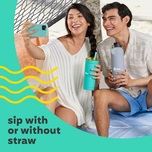 Bubba Envy S Insulated Stainless Steel Tumbler with Straw | cold up 18 hours | hot up 6 hours | Fits cup holders | Easy-to-clean | BPA-free, 24 fl oz (3.62 x 3.62 x 10.54 Inches - Teal)