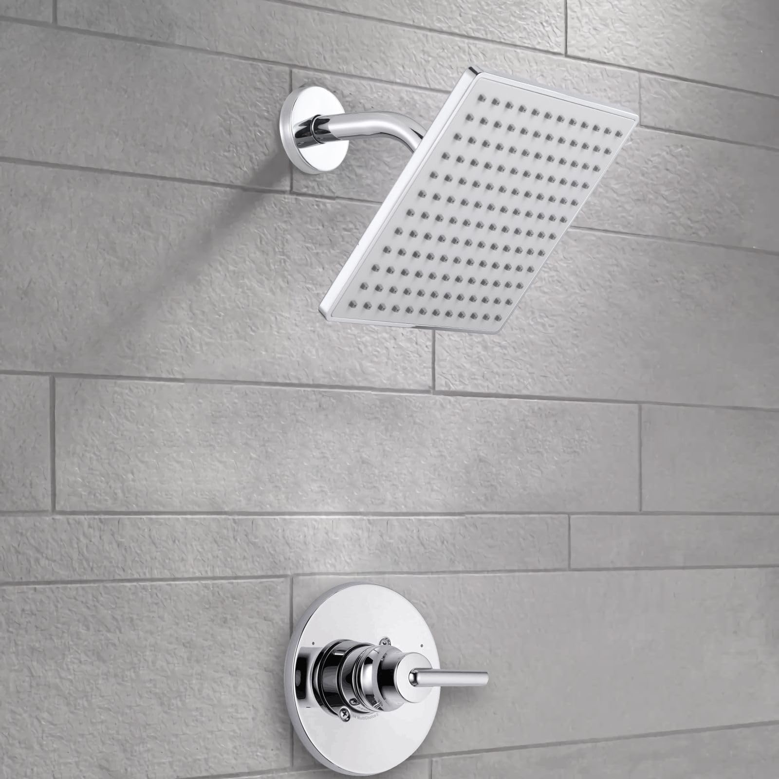 Voolan High Pressure Rain Shower Head, Luxury Modern Look, The Perfect Adjustable Replacement For Your Bathroom Shower Heads, Comfortable Shower Experience Even at Low Water Flow (Chrome)