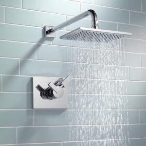 Voolan High Pressure Rain Shower Head, Luxury Modern Look, The Perfect Adjustable Replacement For Your Bathroom Shower Heads, Comfortable Shower Experience Even at Low Water Flow (Chrome)