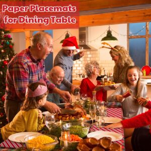 Umigy 60 Pcs Christmas Candy Dinner Paper Placemats 10.24 x 14.57 Inch Christmas Placemats Disposable Placemats Christmas Paper Placemats for Christmas Kitchen Dinner Party Supplies