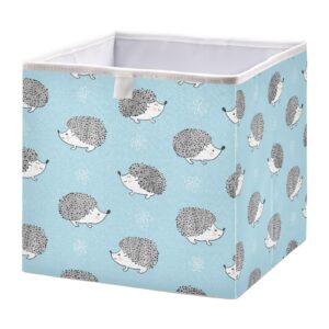 emelivor cute hedgehogs cube storage bin fabric storage cubes foldable storage box large closet organizers baskets containers for shelves closet living room cloth decorative,11 x 11inch