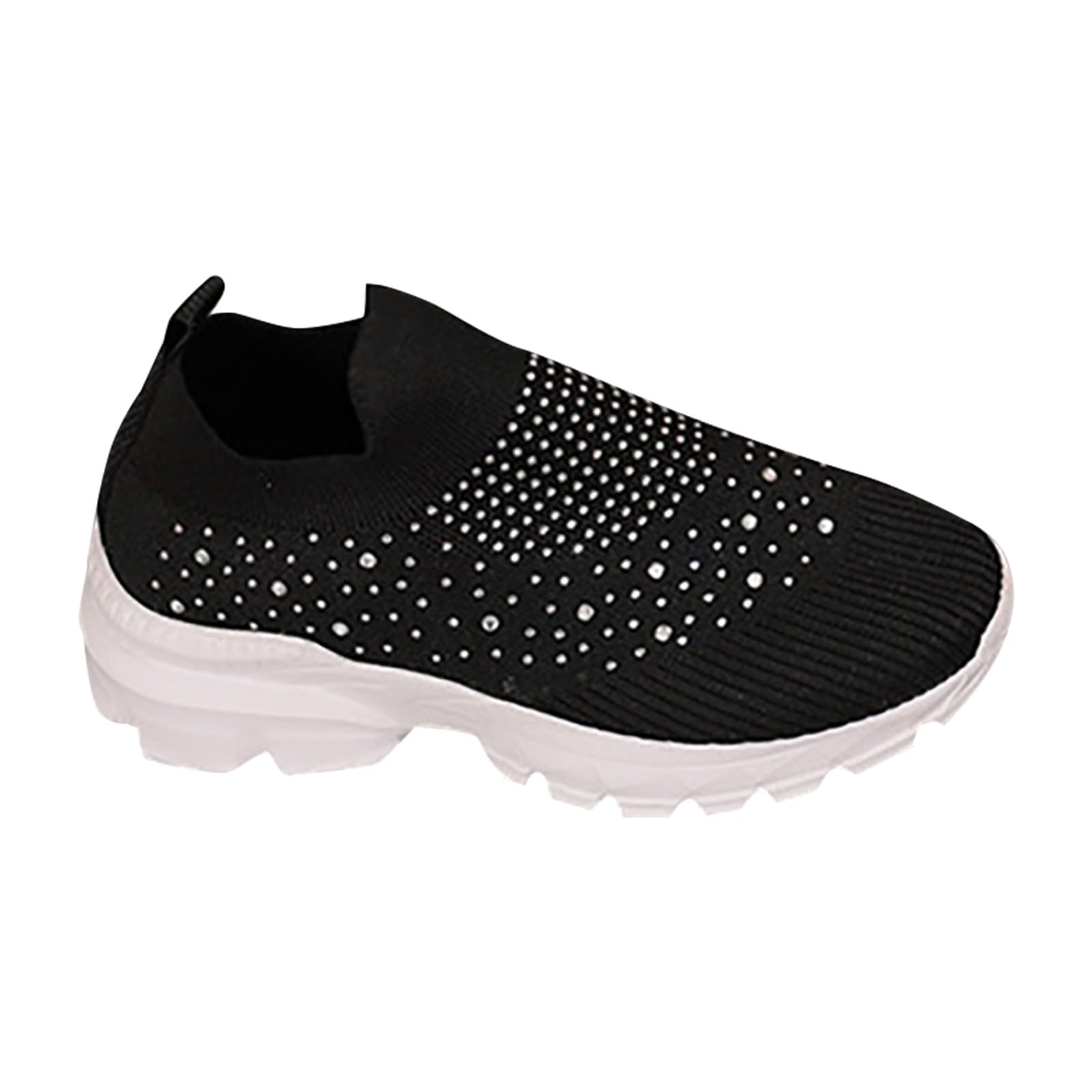 Shoes for Women Durable Non Slip Sneakers Mesh Breathable Round Toe Tennis Shoes Fashion Wide Width Safety Shoes Loafers Ladies Lightweight Soft Sole Trail Running Jogging Shoes Black