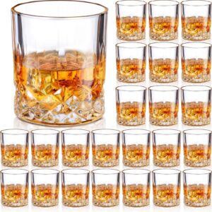 yaomiao 24 pack old fashioned whiskey glasses bulk 10 oz bourbon glass cocktail glasses rocks glasses for whiskey bourbon liquor and cocktail drinks gift