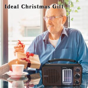 Audiocrazy AM FM Portable Radio Shortwave Radio with Bluetooth,Radio Plug in Wall or Battery Powered,Rechargeable Radio with Strong Recepiton,Headphone Jack,SD/USB Slot,Good for Home Seniors Elderly