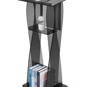 HODLBIT Upgraded Acrylic Podium Stand, Pulpits for Churches, 47.5inch Modern Lecterns & Podiums with Storage Shelf for Classroom, Weddings, Professional Presentation Podiums, Easy Assembly