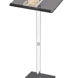 HODLBIT Acrylic Podium Stand, 23.6''X15.7'' Pulpits for Churches, Angle Adjustable, Large Modern Lecterns & Podiums for Classroom, Weddings, Concert, Professional Presentation Podiums, Easy Assembly…