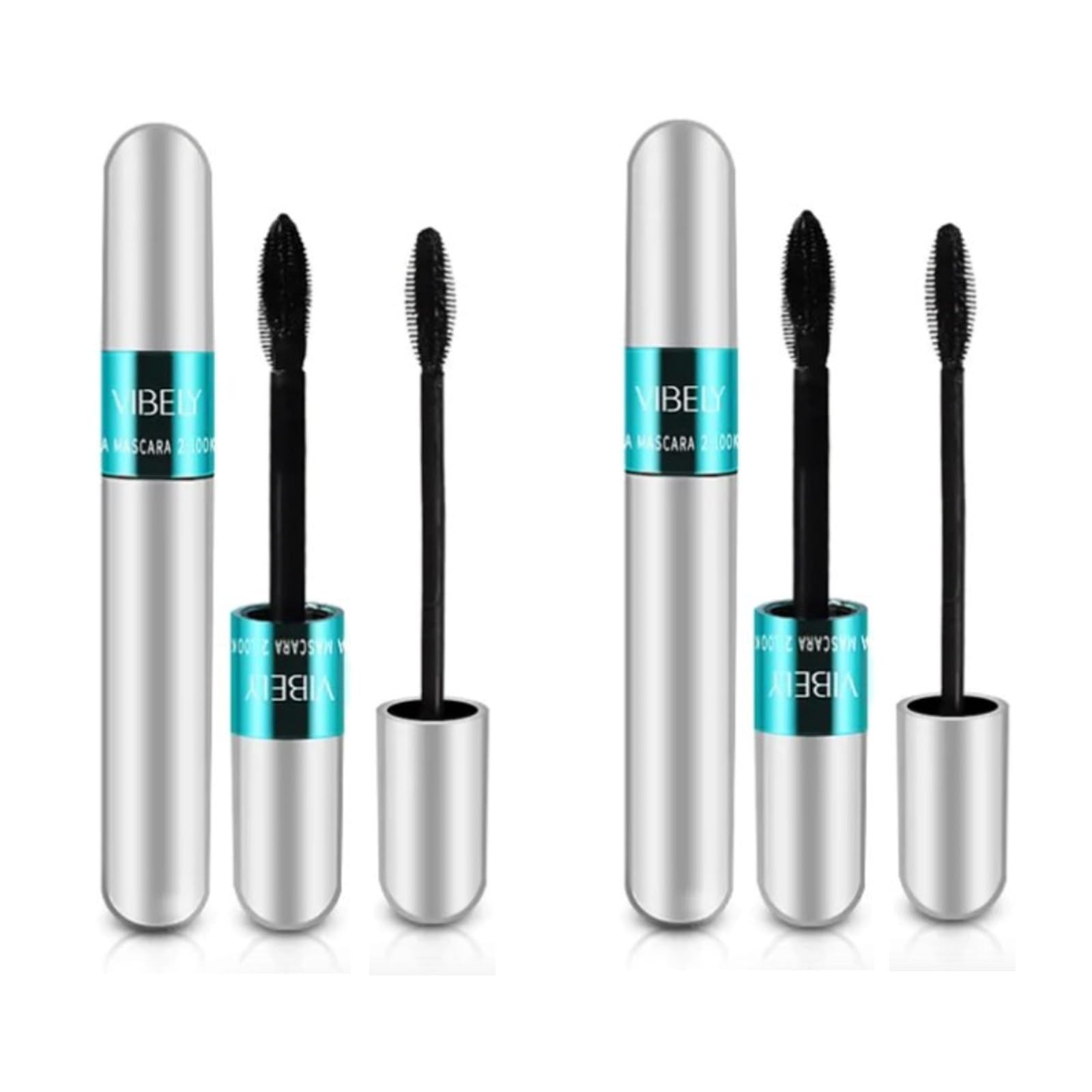 Vibely Mascara, Vibely 4D Mascara Beauty - Vegan & Organic, Vibely 2-in-1 Vegan & Organic 4D Mascara, Vibely Mascara 5x Longer Waterproof, 4D Mascara Silk Fiber Lash Mascara