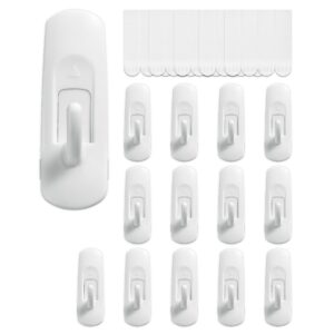 jellysub 14 hooks+20 strips, large utility hooks, organize damage-free hanging hooks heavy duty with adhesive strips, no tools wall hooks for hanging