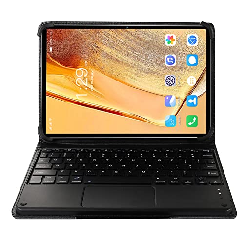 Vikye 10.1Inch Tablet 12 8 Core CPU 8GB 256GB 5G WiFi 4G Network FHD Tablet with Keyboard and Case 100‑240V (US Plug)