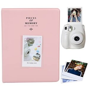 3in 128 Pockets Universal Photo Album Business Card Holder for Mini (Pink)