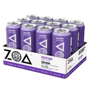 ZOA Sugar Free Energy Drink Bundle - Frosted Grape, Cherry Limeade, Strawberry Watermelon (36 Pack) - Healthy Energy Drinks with Vitamins, Amino Acids, Camu Camu, Electrolytes & Caffeine